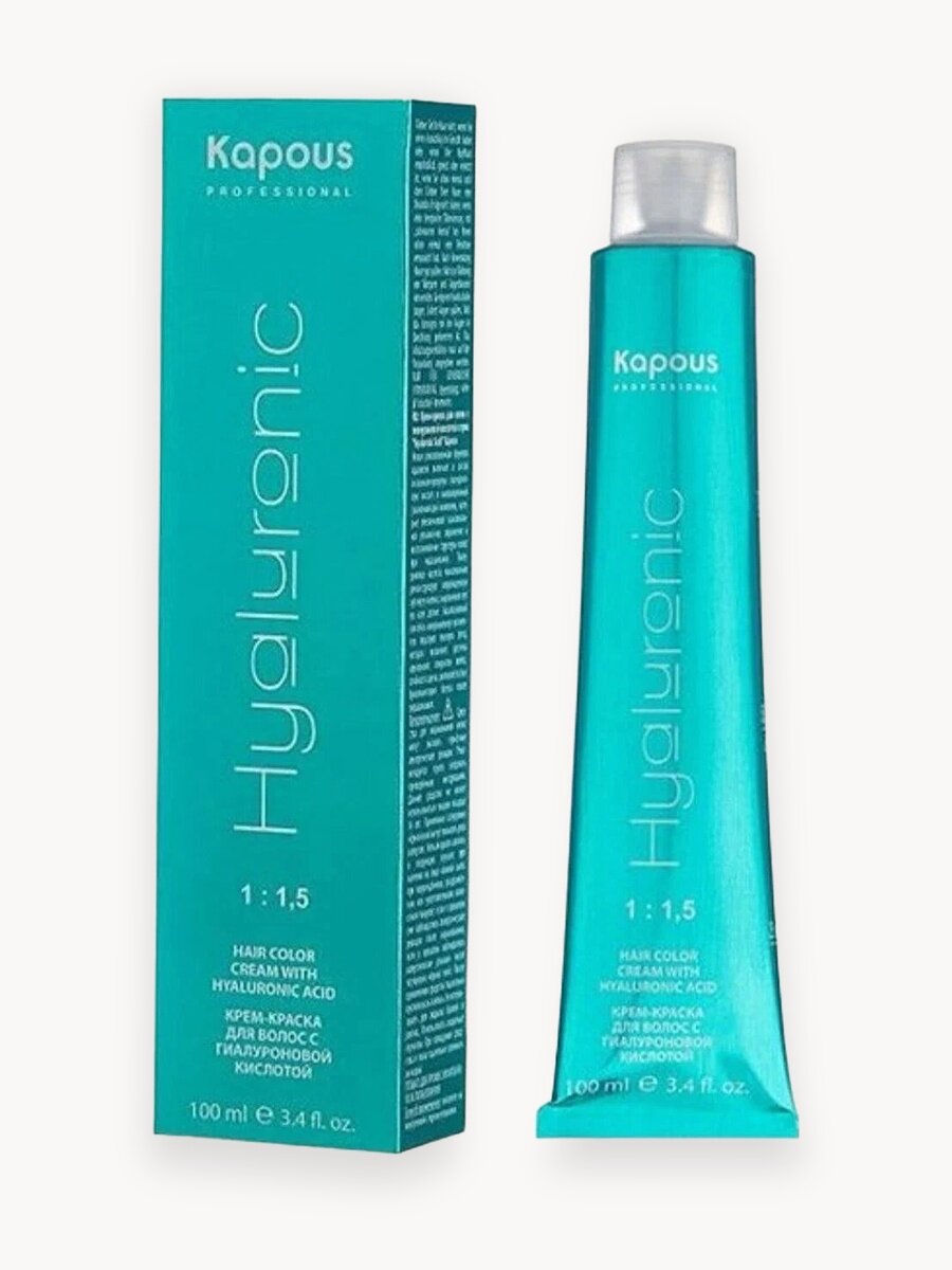 Крем-краска для волос с гиалуроновой кислотой Kapous «Hyaluronic Acid», 4.12 коричневый табачный
