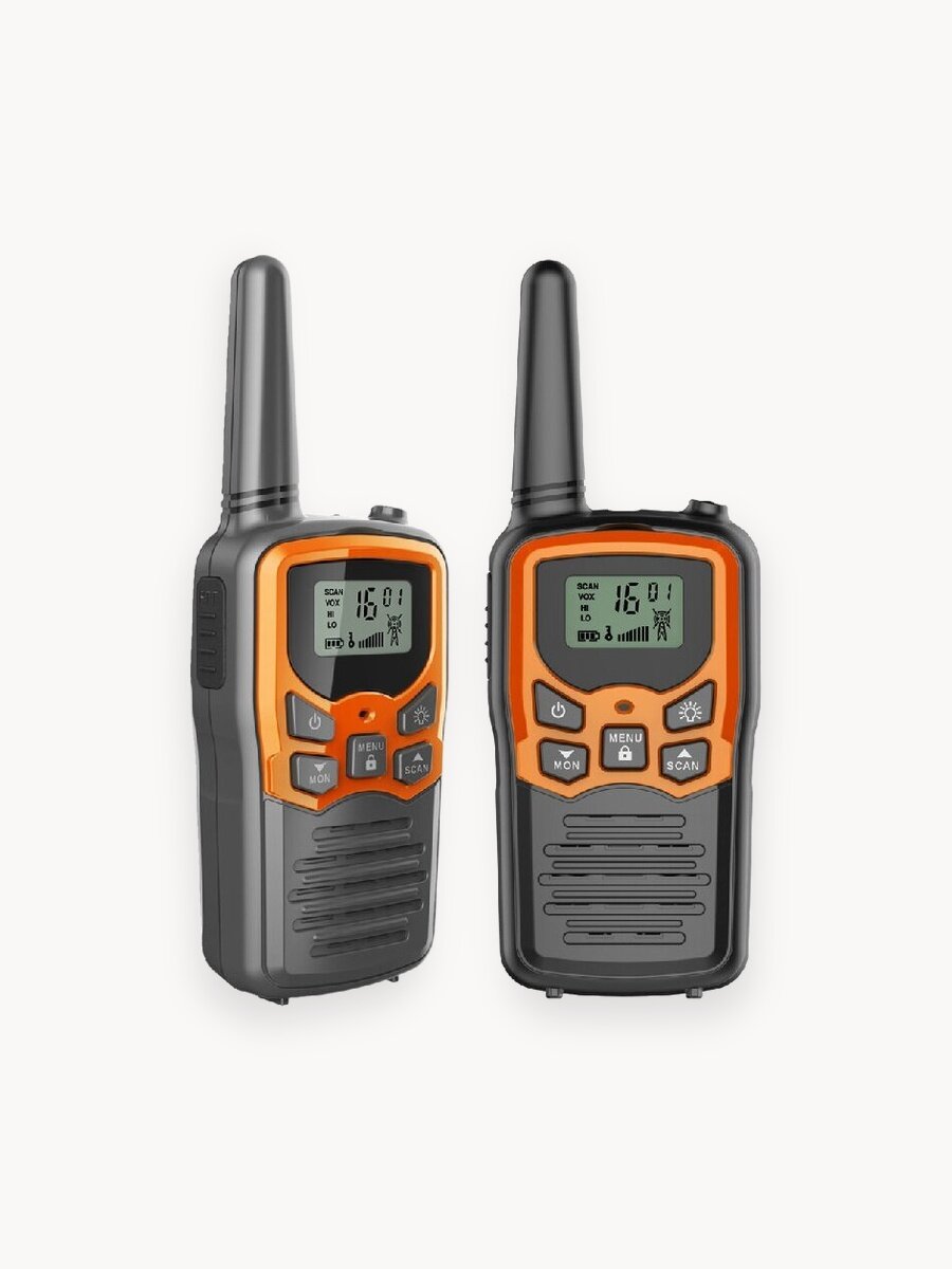 Портативные рации MDI mini ORANGE комплект 2 шт, диапазон PMR, с фонариком