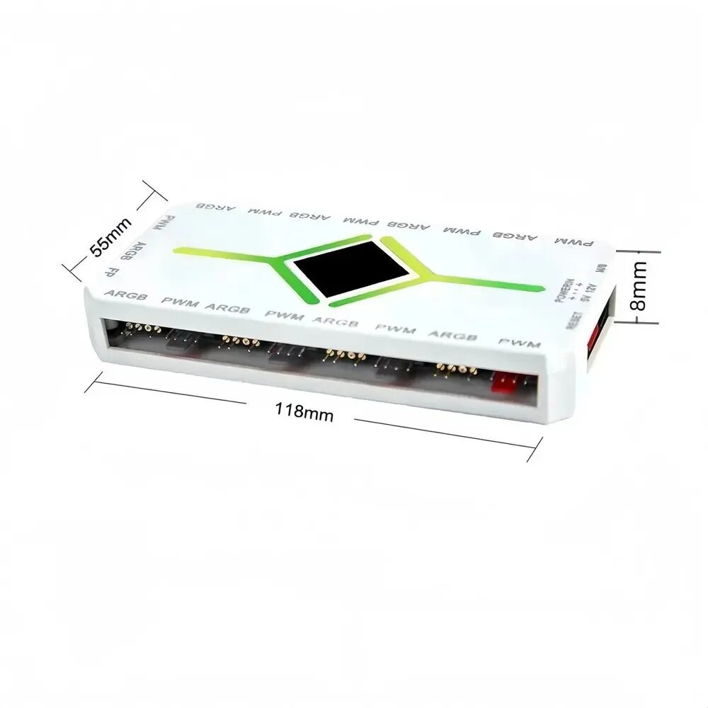 Компьютерная сборка-Контроллер для вентиляторов белый 5V 3PIN ARGB и вентиляторов 4pin по SATA с пультом в комплекте