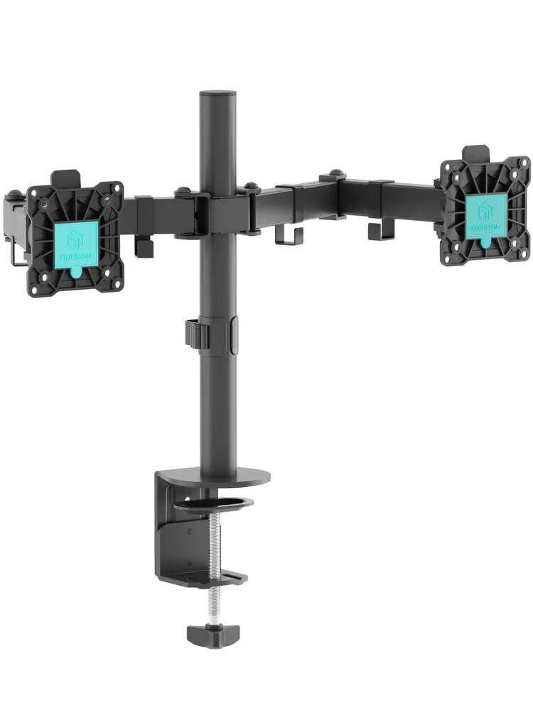 ONKRON кронштейн для двух мониторов 13"-32" настольный, черный D221E / подставка под монитор 2 по 8 кг