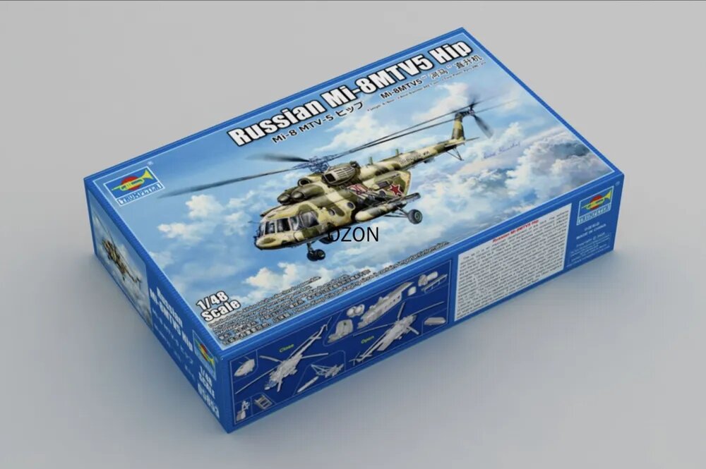 Сборная модель вертолета 1/48 05853 Российский Ми-8МТВ-5 Hip, 3D-детали и травление