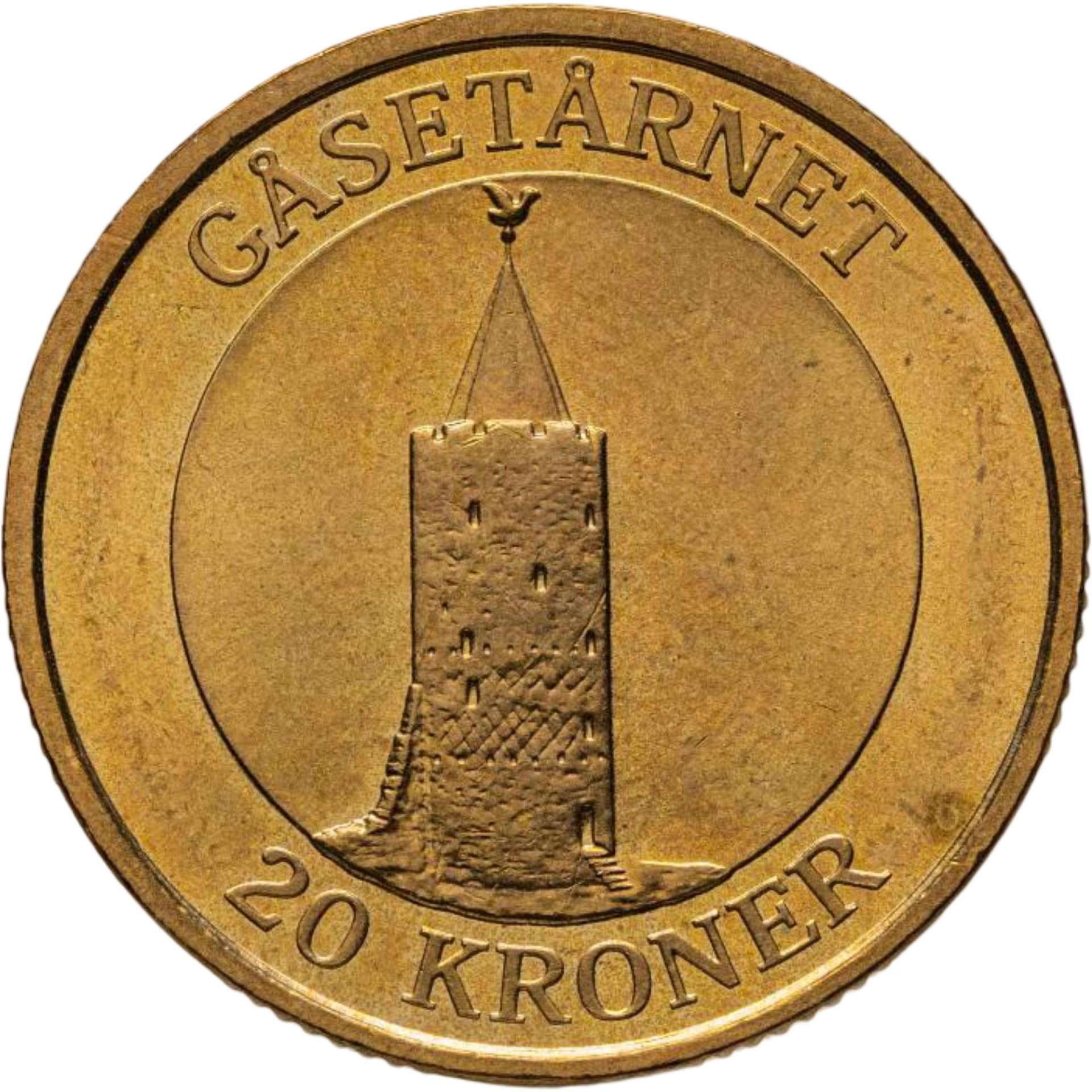 Дания 20 крон kroner 2004 Башня Гуз, Вордингборг, Бронза, в сохранности UNC