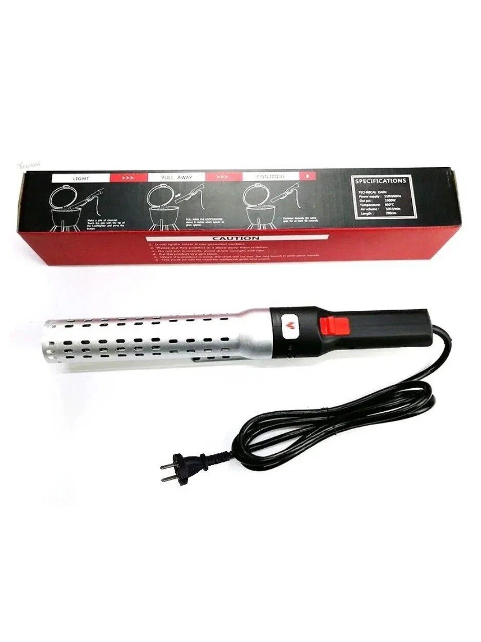 Стартер для розжига угля, электрозажигалка 2000 Вт, 650 °С, черный