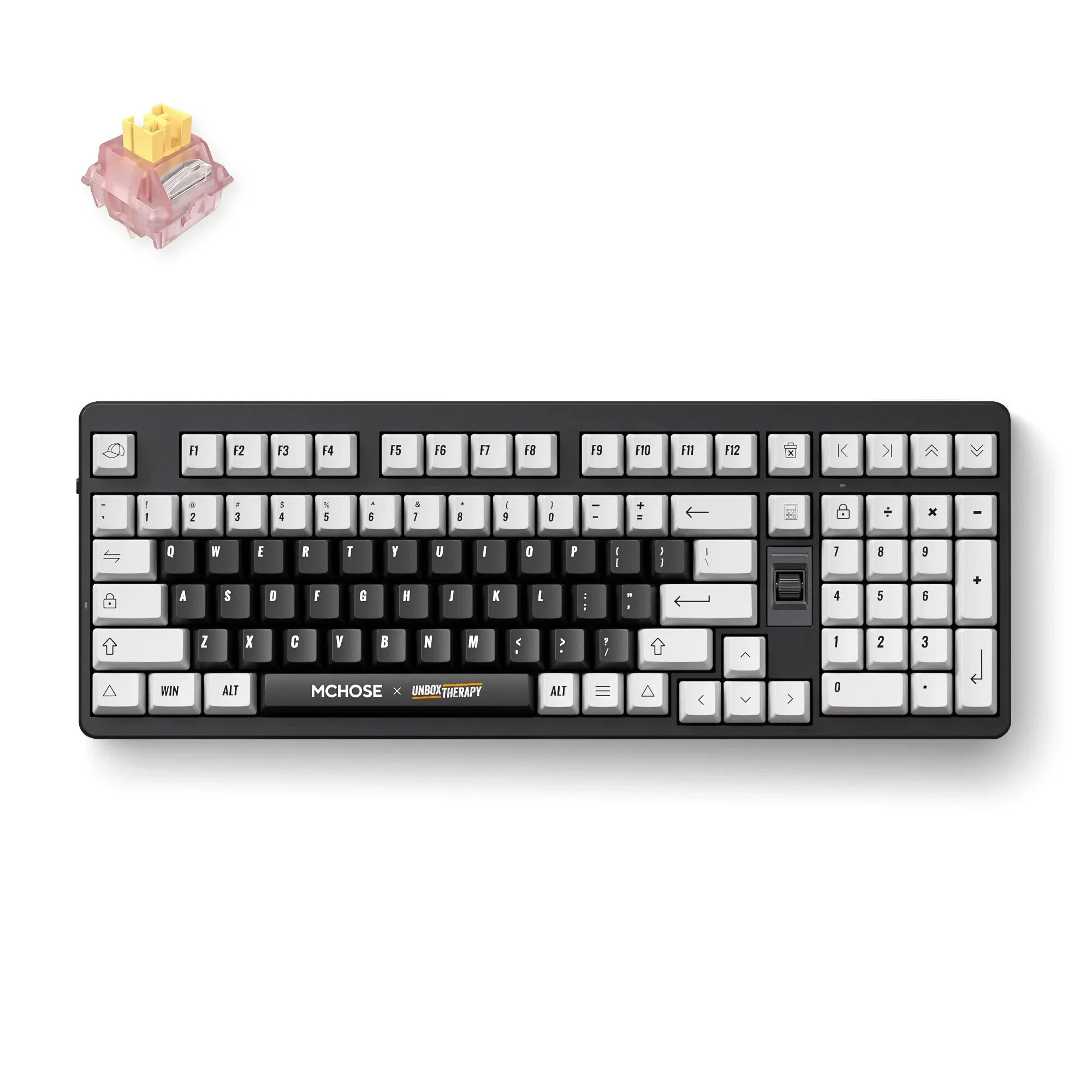 MCHOSE UT98 X Unbox Therapy Механическая беспроводная клавиатура RGB Белый, Silent Peach V3