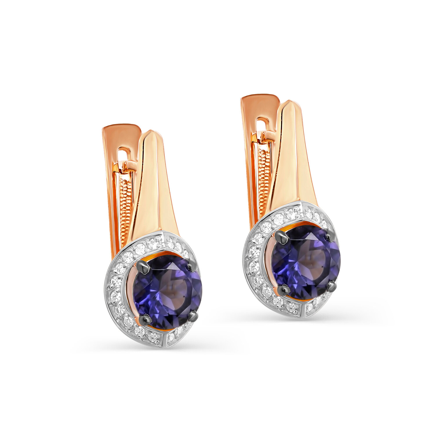 Серьги JEWELIN, красное золото, 585 проба, бриллиант
