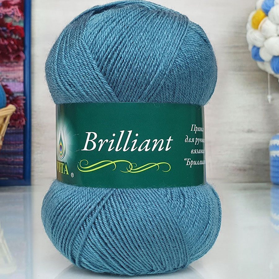 Пряжа Vita BRILLIANT 18 дымчато-бирюзовый (5 мотков)