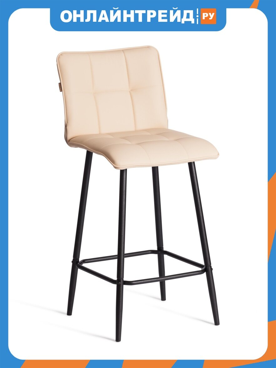 Стул полубарный Tetchair Bari экокожа / бежевый / 42х55х99