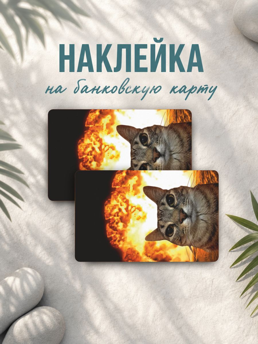 Наклейка на карту банковскую Котики взрыв