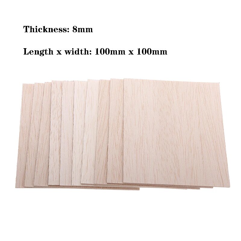 Деревянные доски моделирования из бальзы 100x100x8mm 5pcs