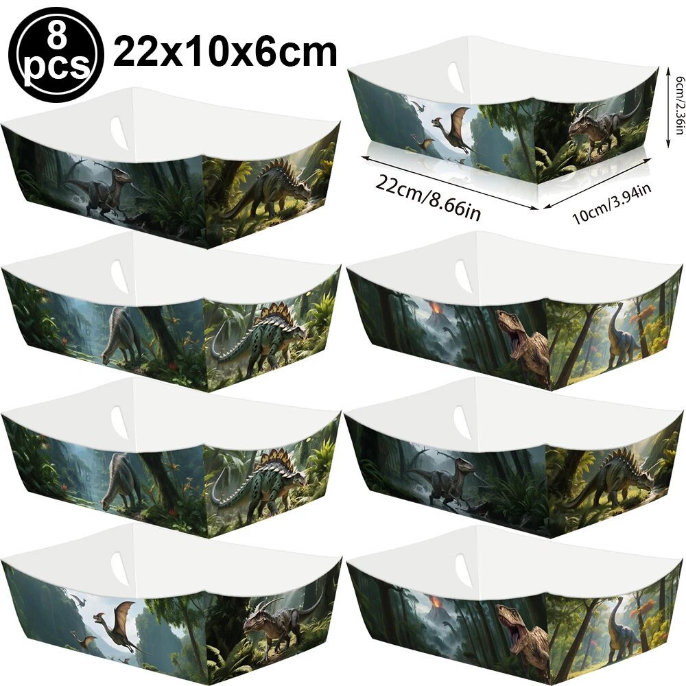 8шт. подачные лотки с динозаврами 22x10x6см