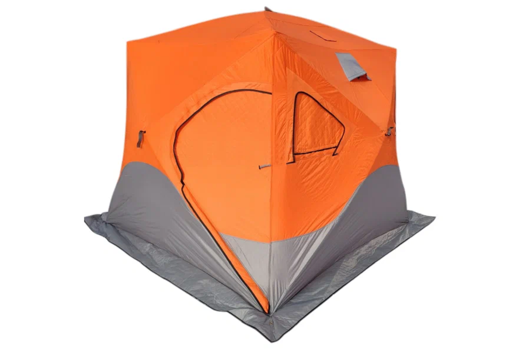 Палатка зимняя "Для рыбалки", для 3 человек, 240х240 см, оранжево-серая