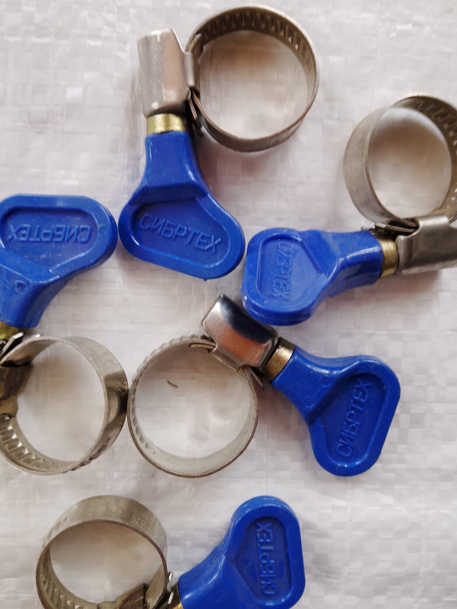 Хомут червячный обжимной металлически быстросъёмный " Сибртех" 12 - 20 мм, с ключом бабочка, в комплекте 10 шт.