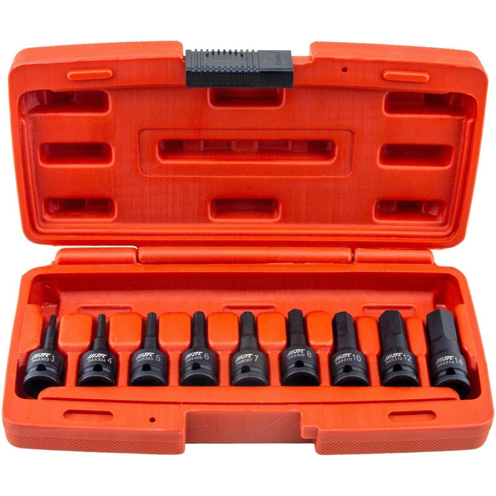 JTC-J309H Набор головок ударных HEX 3/8" H3-14мм, длина 52мм (в кейсе) 9пр.