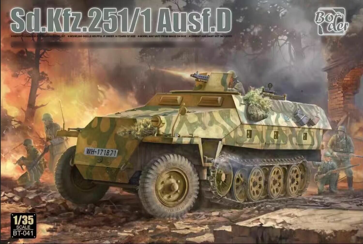 Border BT-041 1/35 Scale Sd. Kfz.251/1 Ausf.D Набор пластиковых моделей