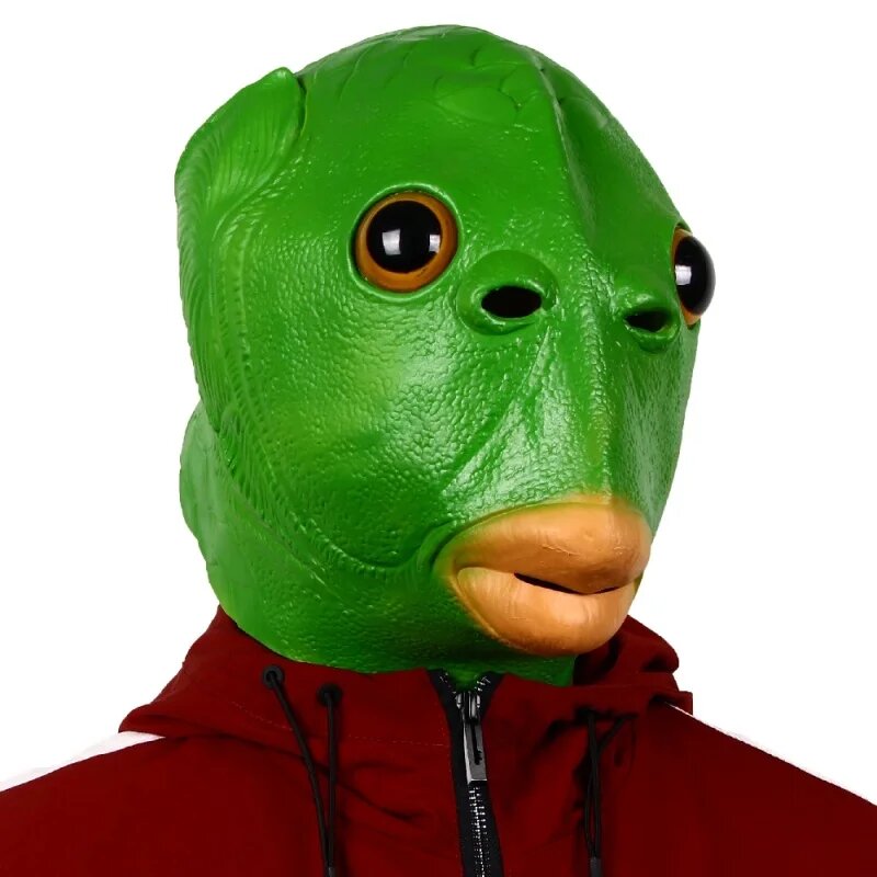 Зеленая маска рыбы из латекса, Color: Зеленый