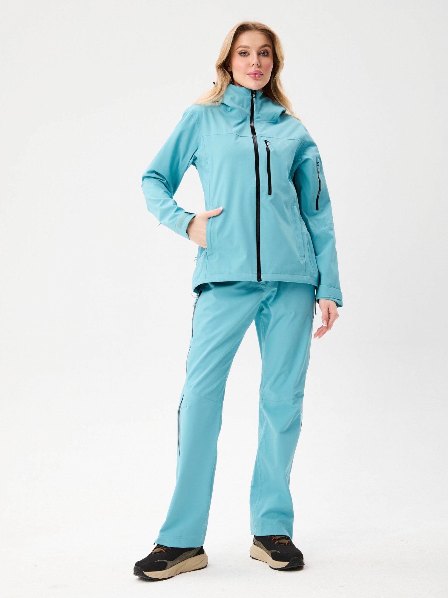 Куртка мембранная туристическая спортивная защитная спецодежда демисезонная женская Lafor, бирюзовый, 54