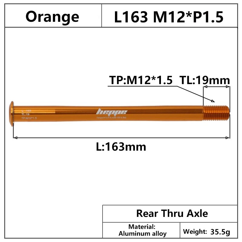 HEPPE сквозной мост для велосипеда оранжевый L163 M12x1.5
