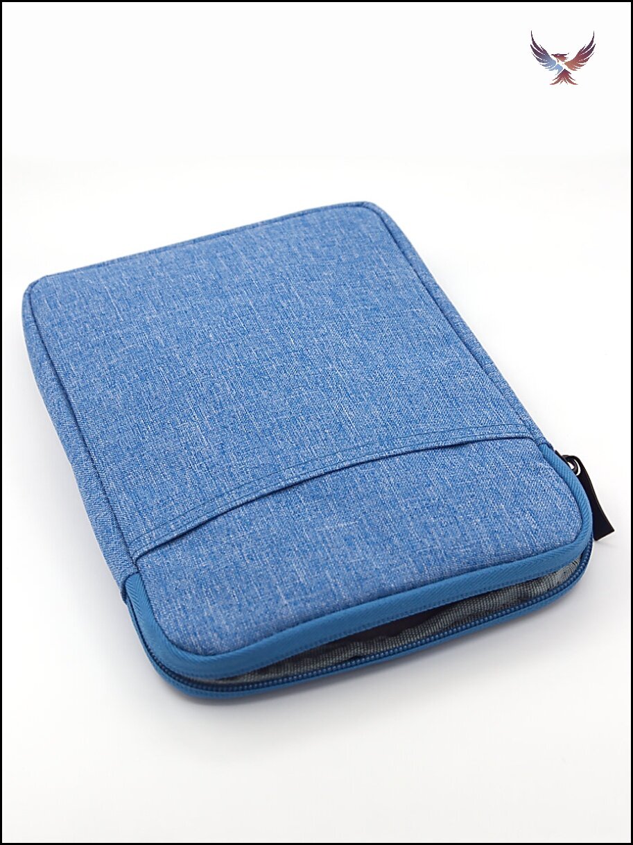 Универсальный чехол для электронной книги или планшета 8" с отсеком для проводов и аксессуаров, светло-синий