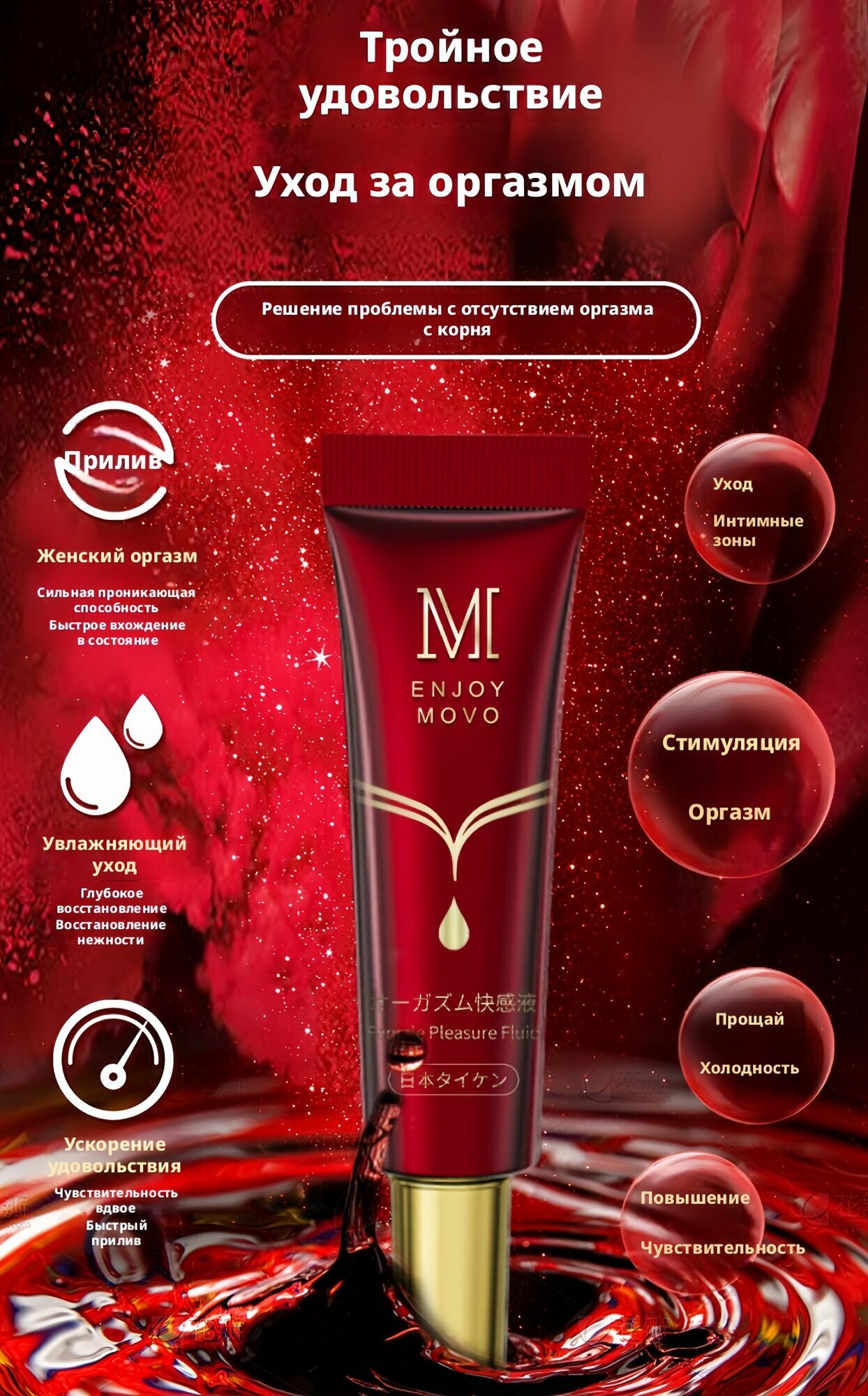 Женская интимная смазка , жидкий вибратор, возбуждает, усиливает оргазм, с эффектом сужения влагалища