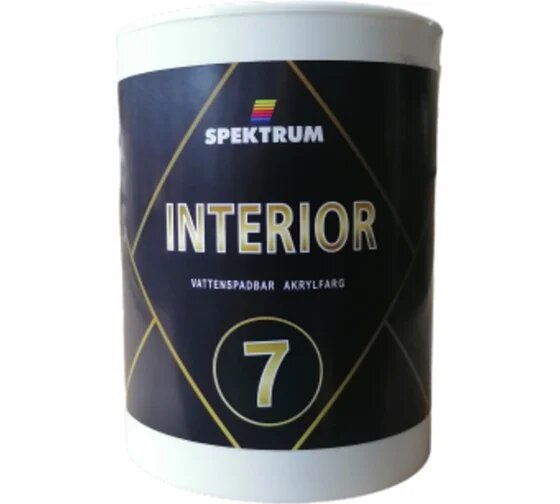 Краска для стен и потолков Спектрум Интериор 07 база С(0.68л) шелковисто-матовая черная
