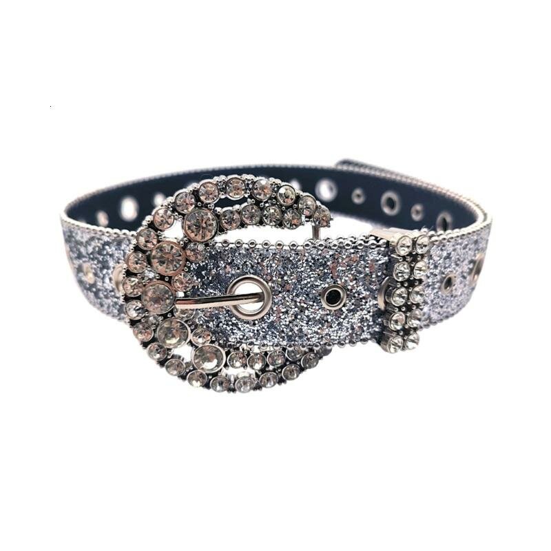 Пояс со стразами для взрослых, круглая пряжка