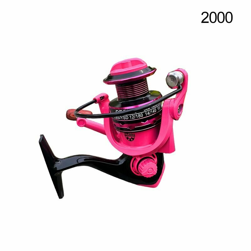 Вращающаяся рыболовная катушка 2000-7000, розовая