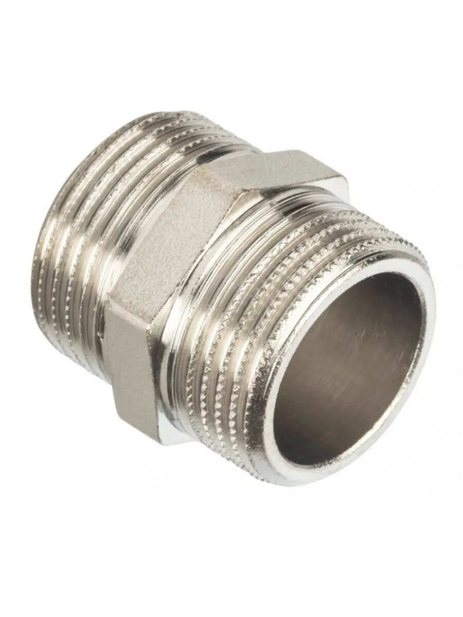 Ниппель никелированный Vieir наружная резьба из латуни S1″Mx1″M,1шт
