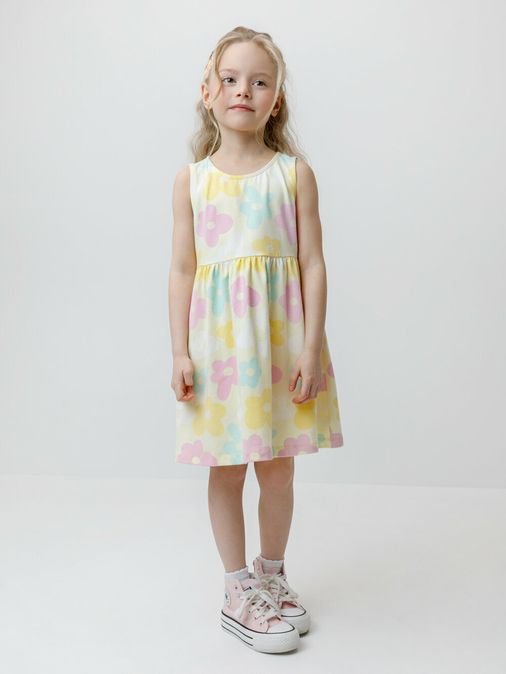 Платье из хлопка с карманами, детское