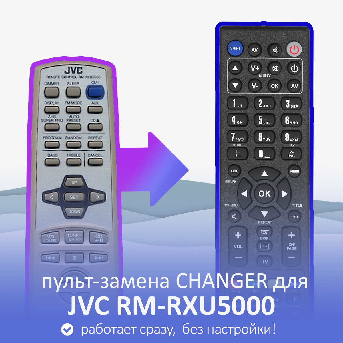 Пульт-замена для JVC RM-RXU5000
