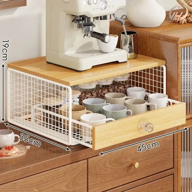 Этажерка, 1 секц, Дерево, Металл, 45х35х19 см