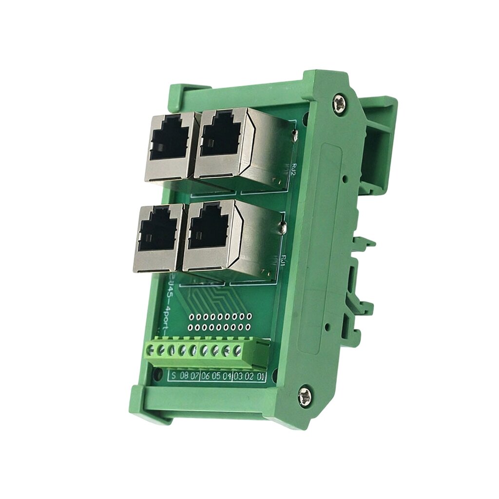 4-Полосный Адаптер Ethernet-порта RJ45 8P8C С Вертикальным Креплением Для Компактной Установки