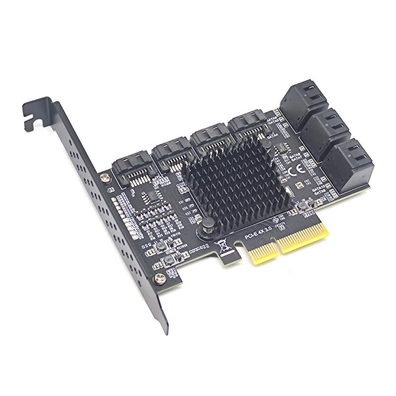 Адаптер Chi a Mining PCIE SATA 10 портов SATA 3,0 к PCI Express 3,0 X4 Расширенная карта SATA3.0 6G PCI-E SATA контроллер Райзер