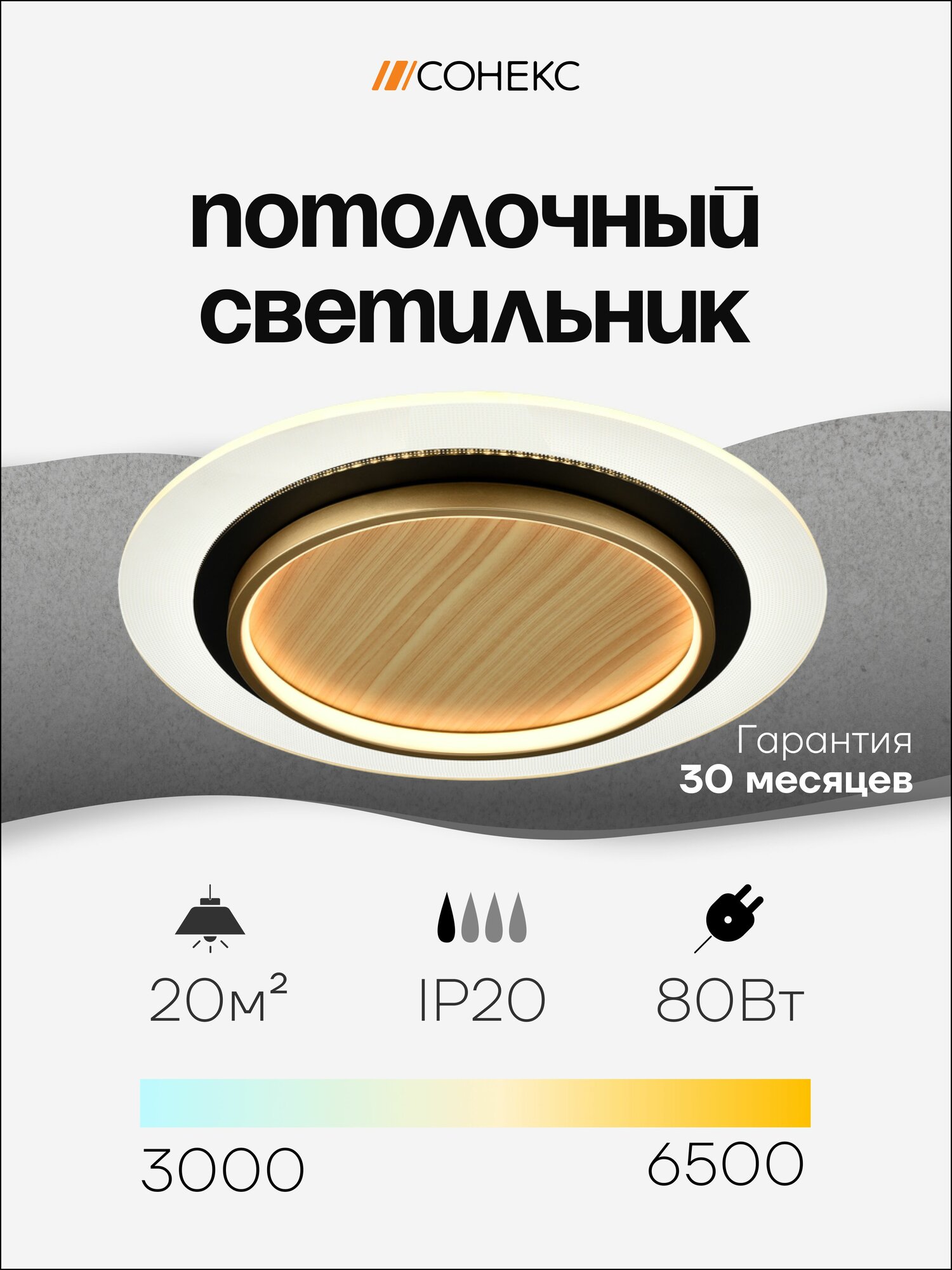 Потолочный светильник SONEX SUNNY 7731/80L LED 80W белый