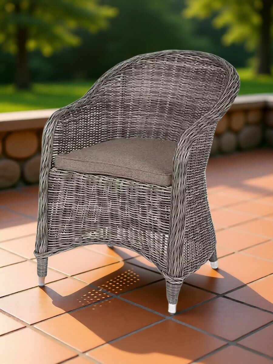 "Равенна" плетеное кресло из искусственного ротанга, цвет графит