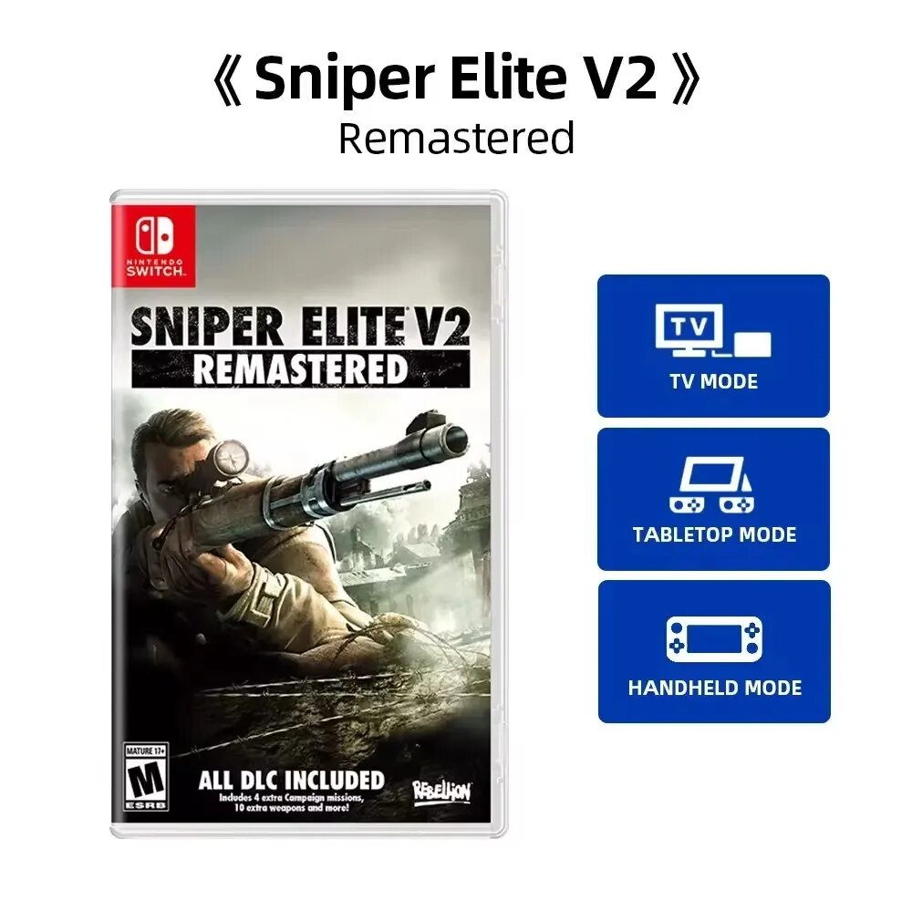 Sniper Elite V2 - Remastered. Физический картридж для Nintendo Switch OLED Lite