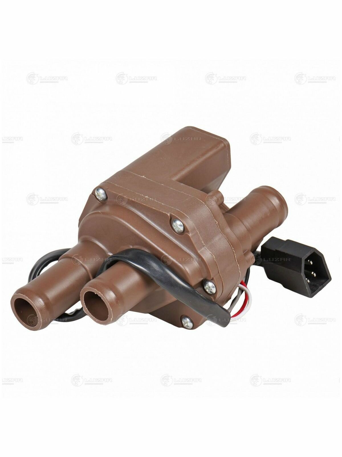 Кран отопителя электрический (3 патрубка, бессальниковая конструкция) LUZAR LVE03063 для а/м ГАЗель Бизнес