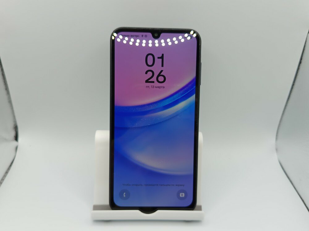 Смартфон Samsung Galaxy A15 4G 4/128 ГБ, Dual nano SIM, темно-синий (Blue Black), б/у, уценка