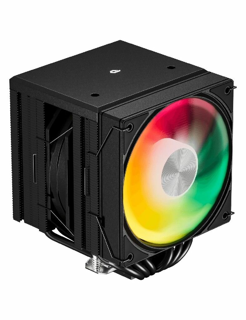 Кулер для процессора upHere UE2KC6 Black ARGB / 6HPx6mm, 265W TDP, dual tower, 2x120mm ARGB fans, 600-1650RPM