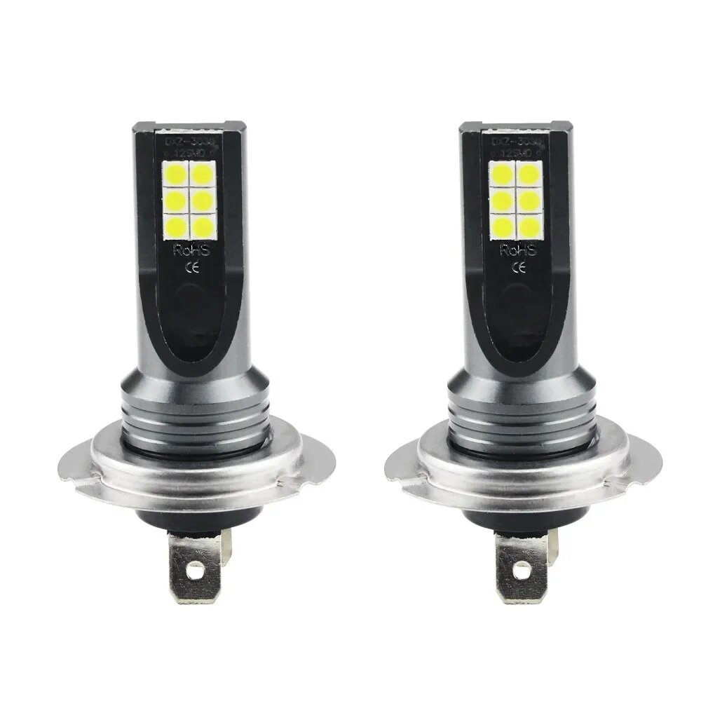 2 шт, Автомобильные светодиодные противотуманные фары H7, 3030, 12SMD, дневные ходовые огни, 24 Вт