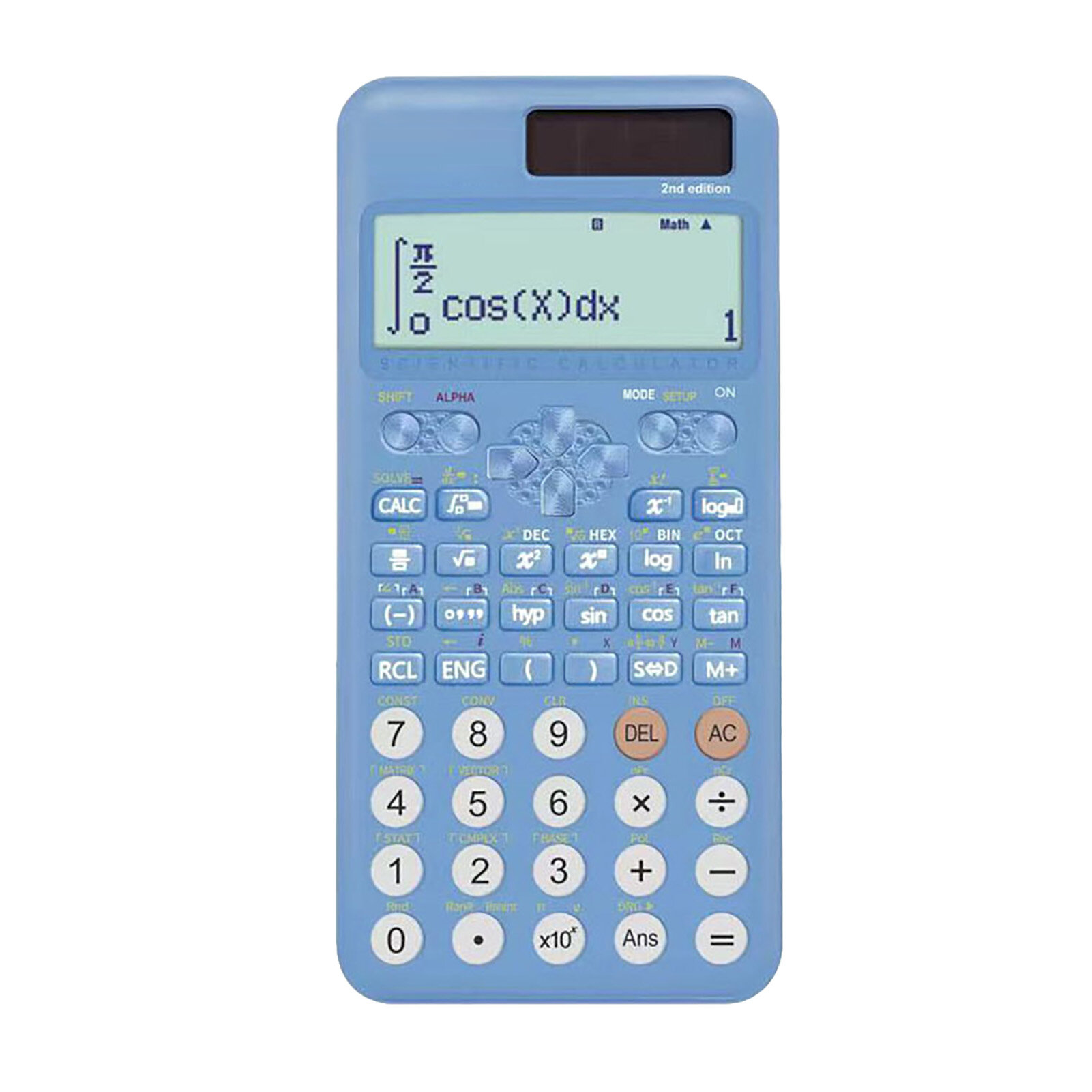 Научные Калькуляторы Математический калькулятор с функцией 417, Дисплеем из 10 + 2 цифр, Двойным источником питания, Идеально подходит для учителей, студентов колледжей, Школьного офиса, Портативный для переноски Синий
