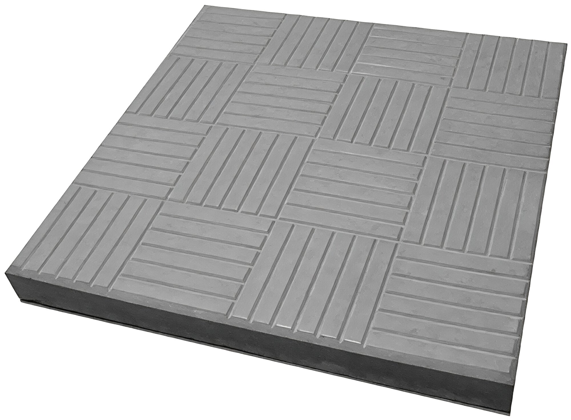 Тротуарная плитка Паркет, серая, 30 см x 30 см х 3 см, для пешеходных зон