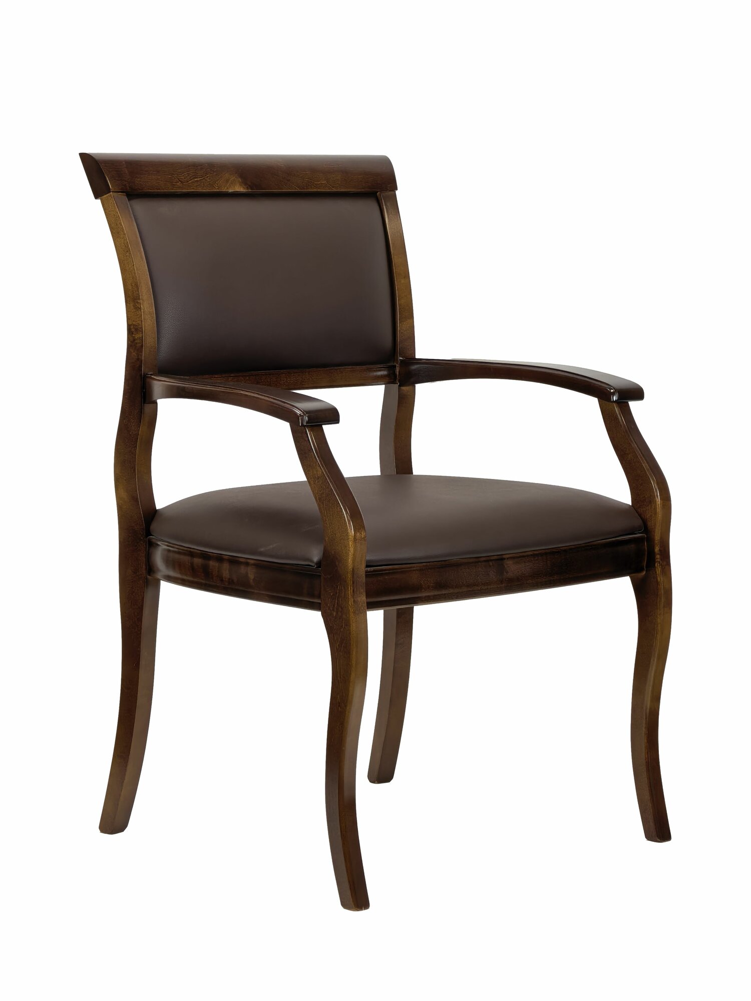 Стул-кресло для кухни и гостиной деревянный с подлокотниками GREGOIRE.