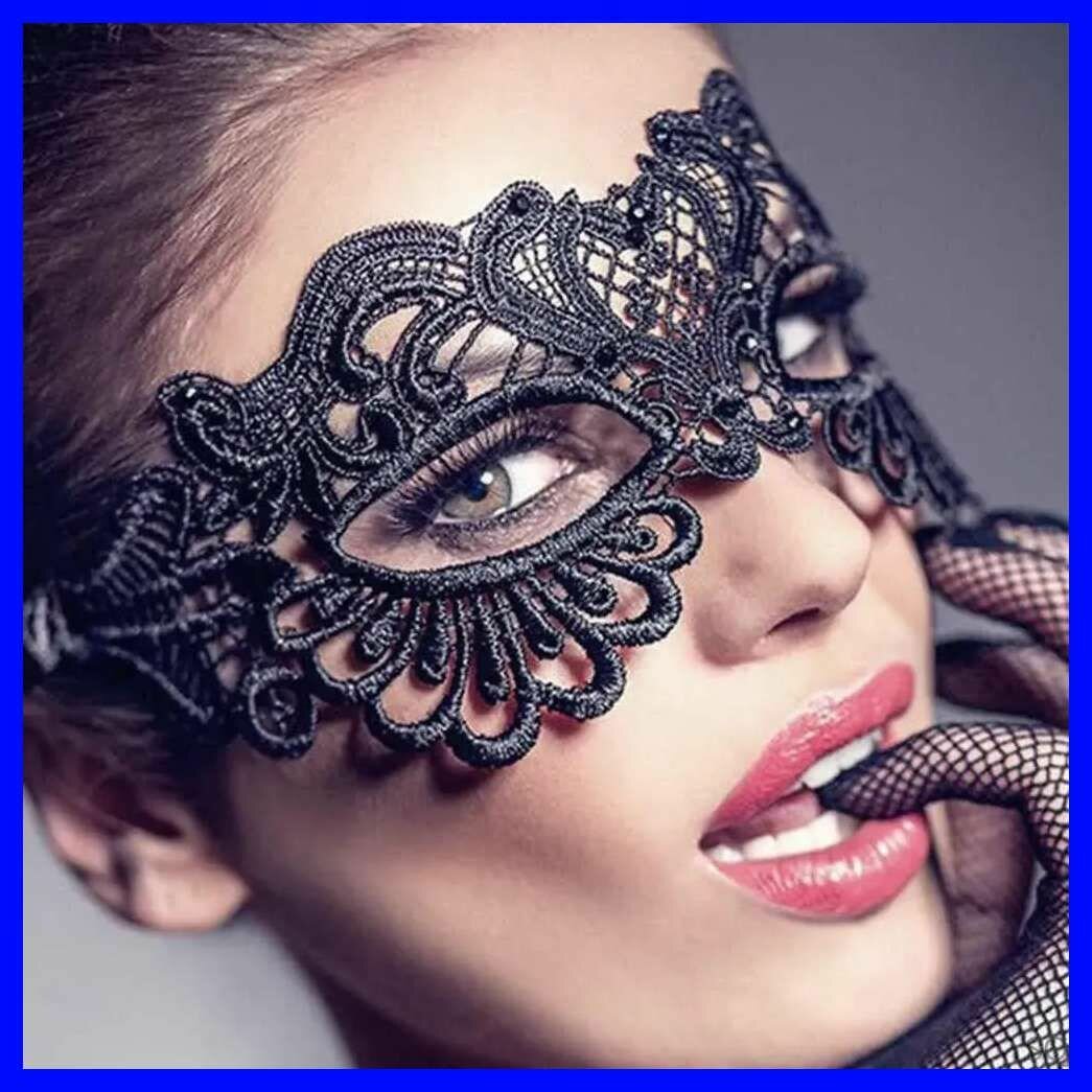 Черная эротическая маска / ажурная карнавальная маска / для ролевых игр