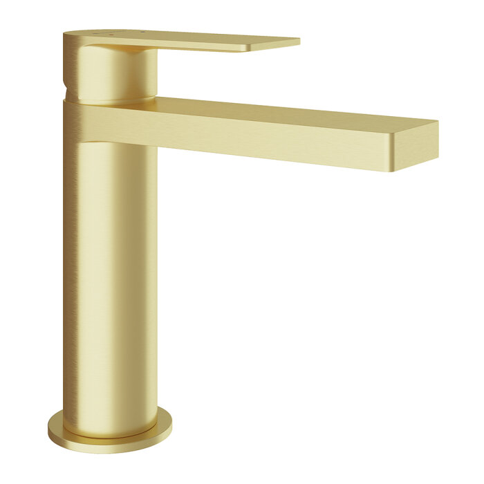 Смеситель для раковины Aqueduto Geometrico GEO0250, шлифованное золото