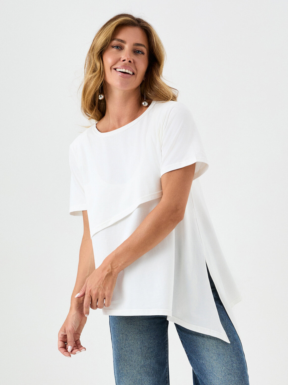 Футболка для кормящих мам для беременных и кормящих