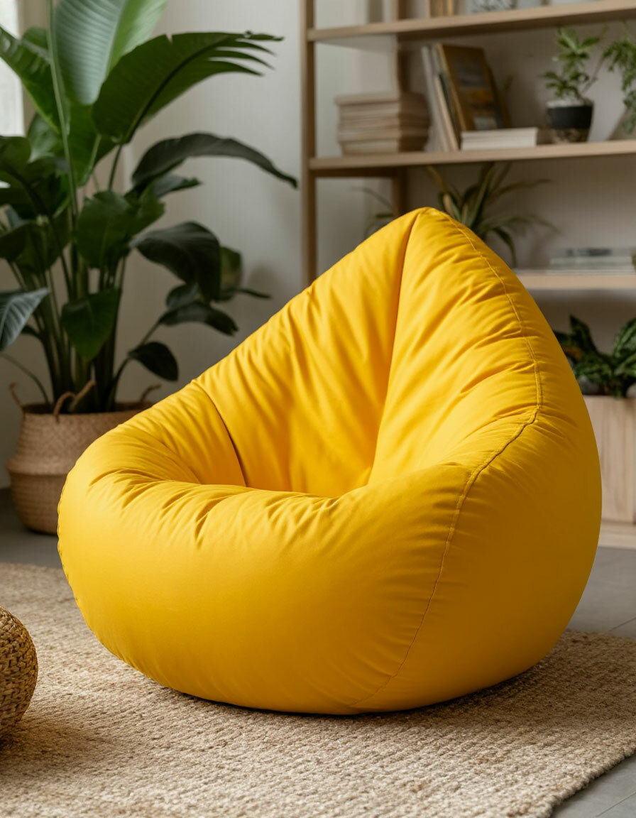 Мир Пуффов Кресло-мешок «Груша» размер- XXXXL, Желтый оксфорд , с ручкой для переноски