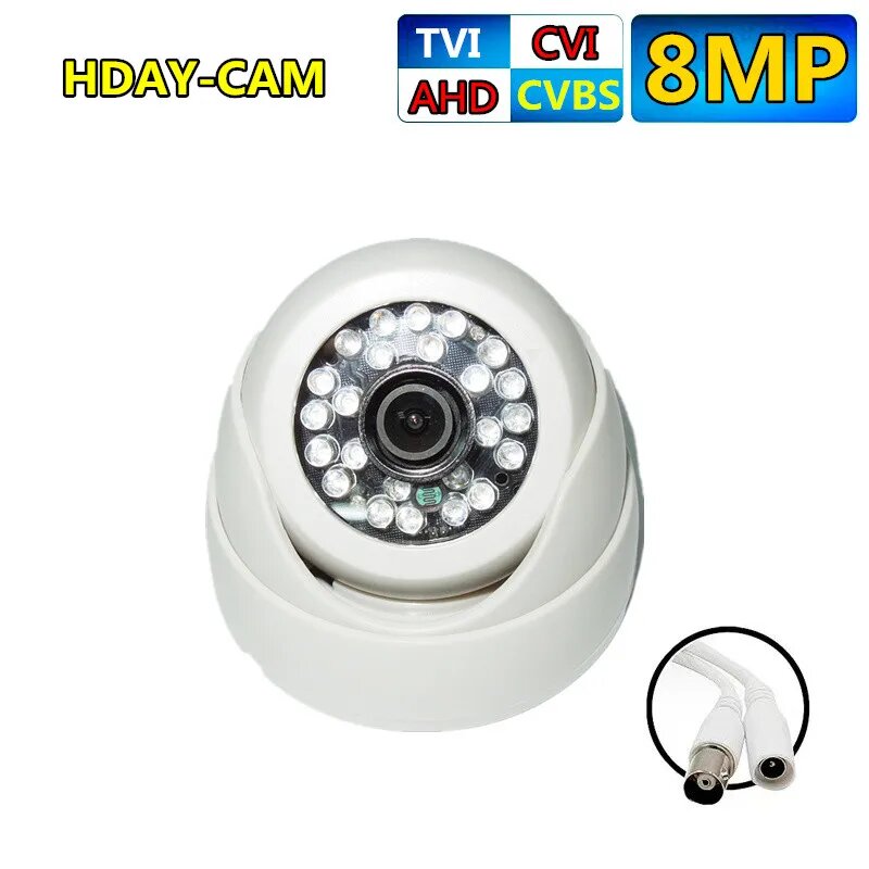Купольная камера видеонаблюдения HDAY-CAM AHD 1080P, PAL, 3.6mm