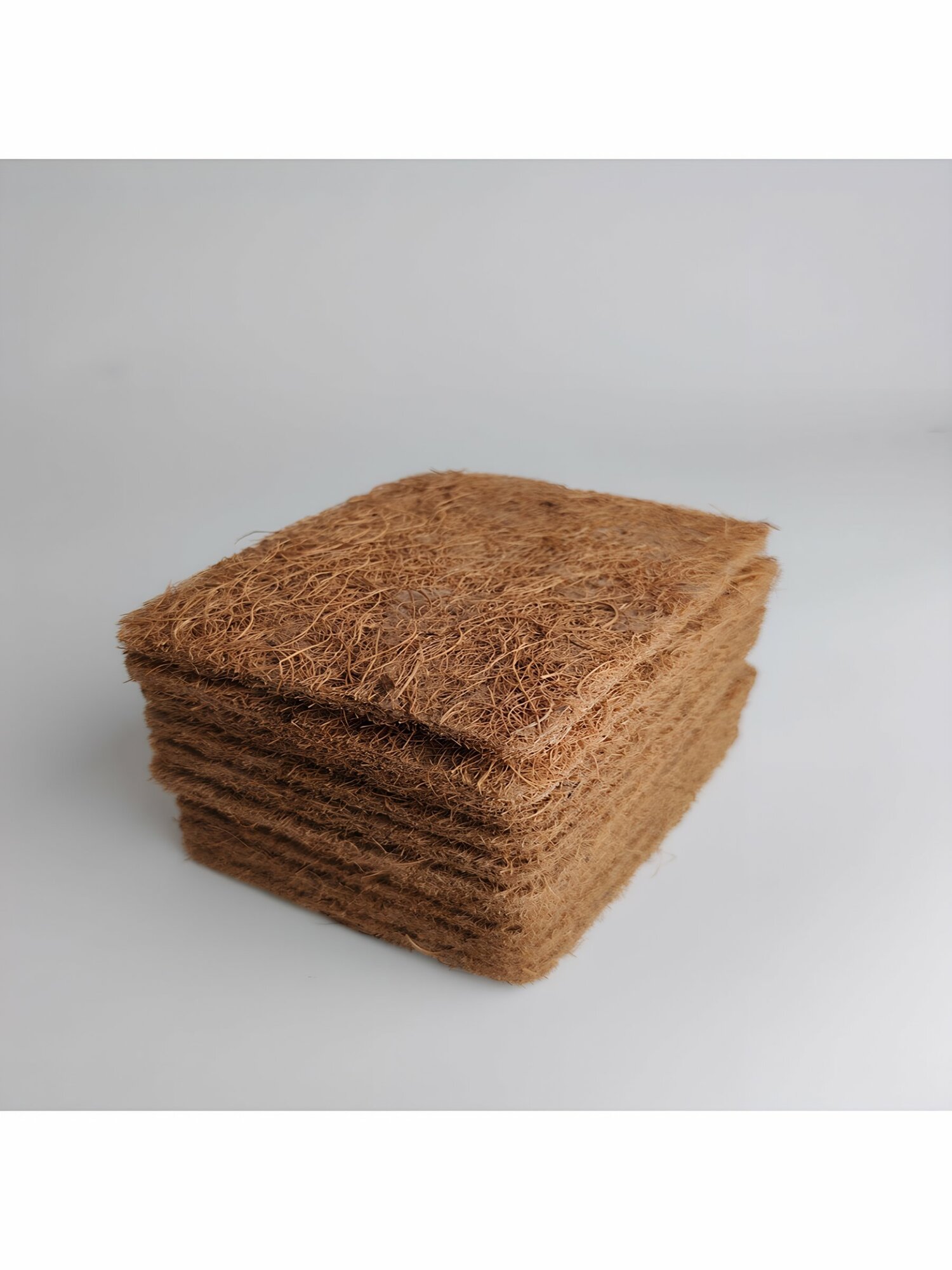 Кокосовый коврик для микрозелени Flaxstor 100х130 мм, 10 шт. Натуральный субстрат для выращивания семян и рассады дома.