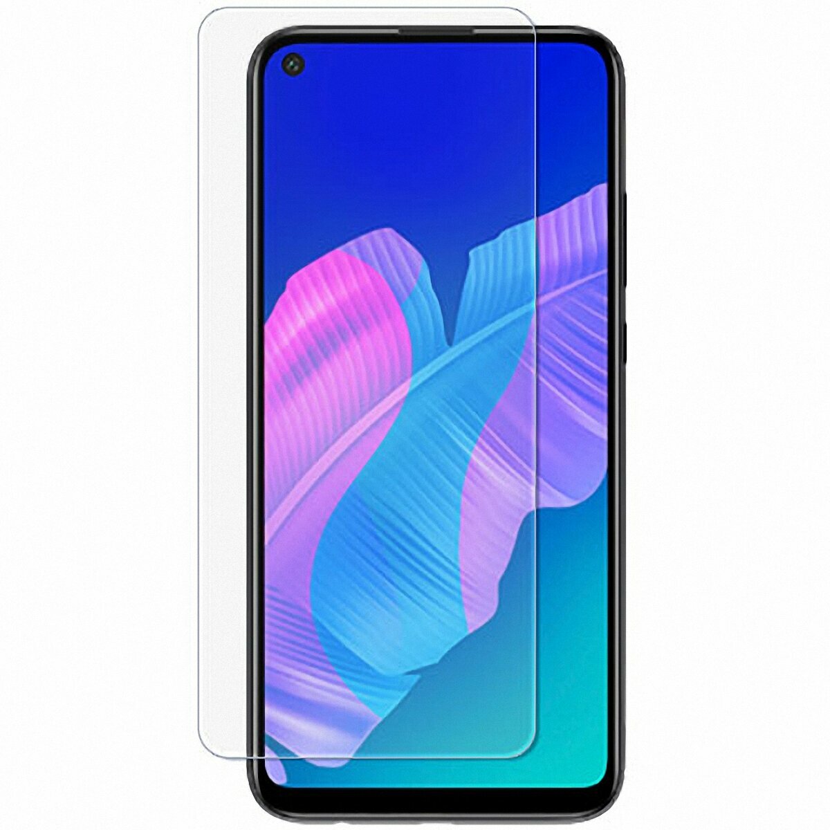 Защитное стекло для Huawei P40 Lite E прозрачное на плоскую часть экрана