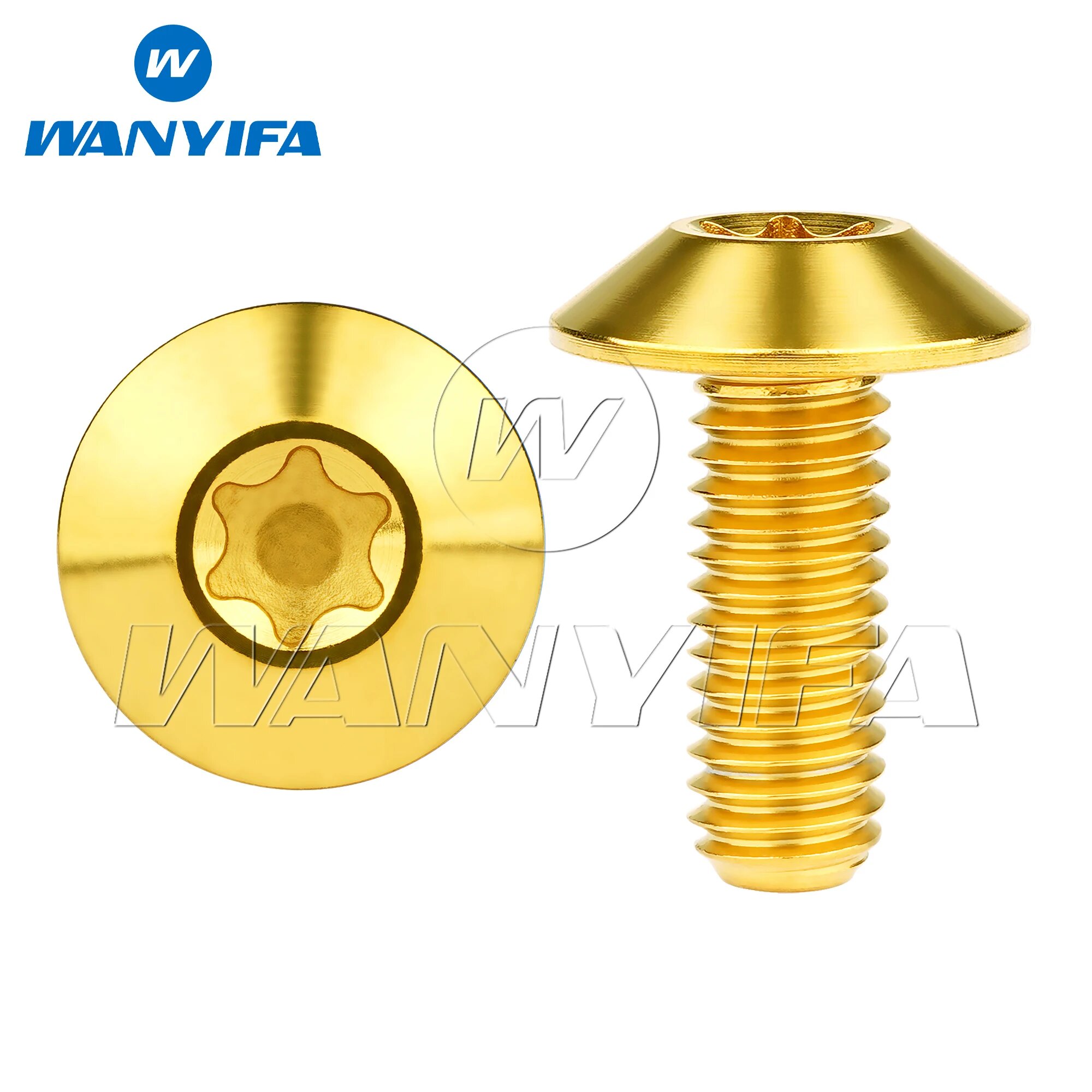 Wanyifa Титановые болты M4/M5/M6 Torx для велосипеда M5, Gold, 20mm